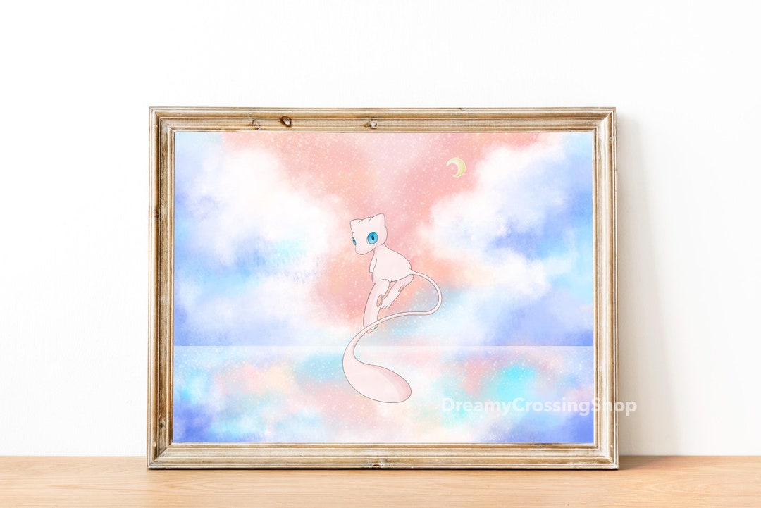 Mew 8x10 Inch Print - Mew Wall Art - Watercolor Pokémon Illustration - Etsy