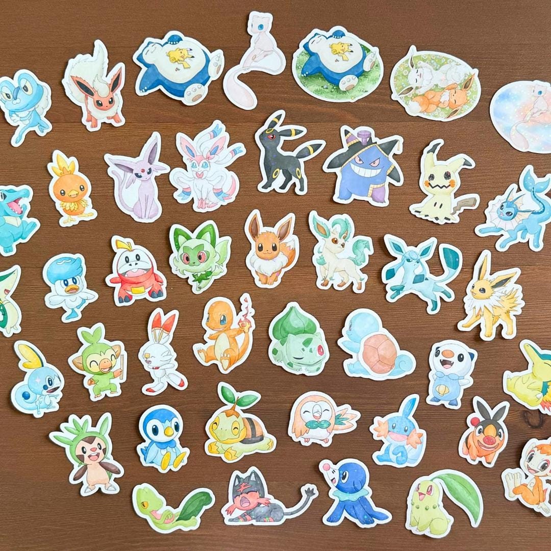 Holographic Pokemon Stickers Waterproof Pokemon Vinyl Stickers - Etsy ...