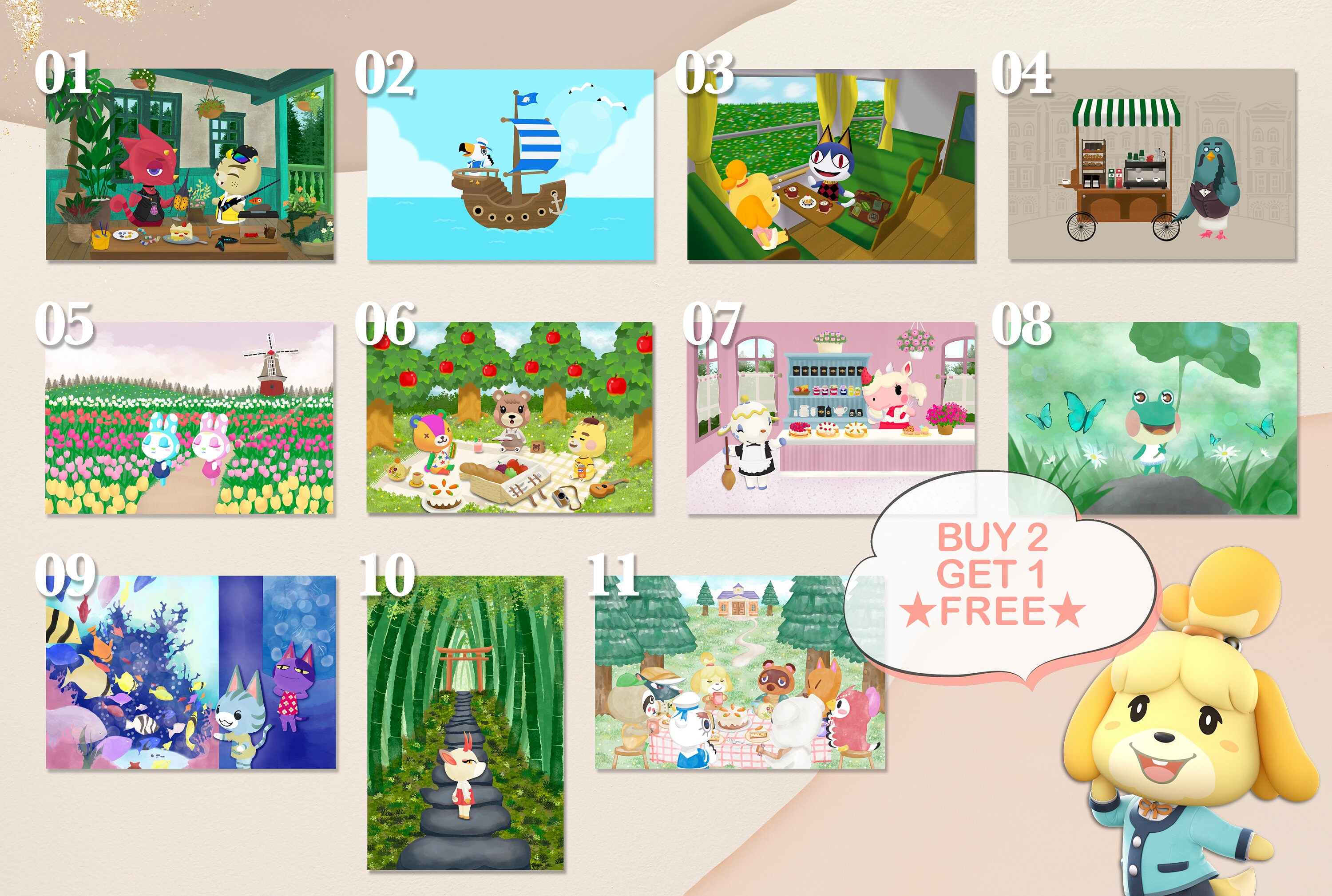 Animal Crossing Postcard Chrissy & Francine Animal - Etsy