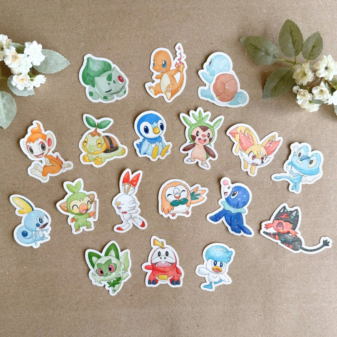 Holographic Pokemon Stickers Waterproof Pokemon Vinyl Stickers - Etsy