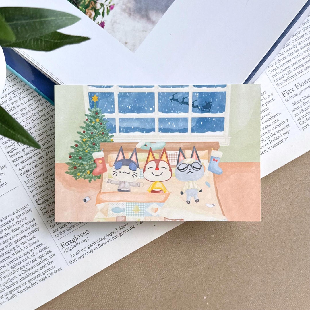 Animal Crossing Postcard Rudy, Punchy and Raymond Christmas Animal ...
