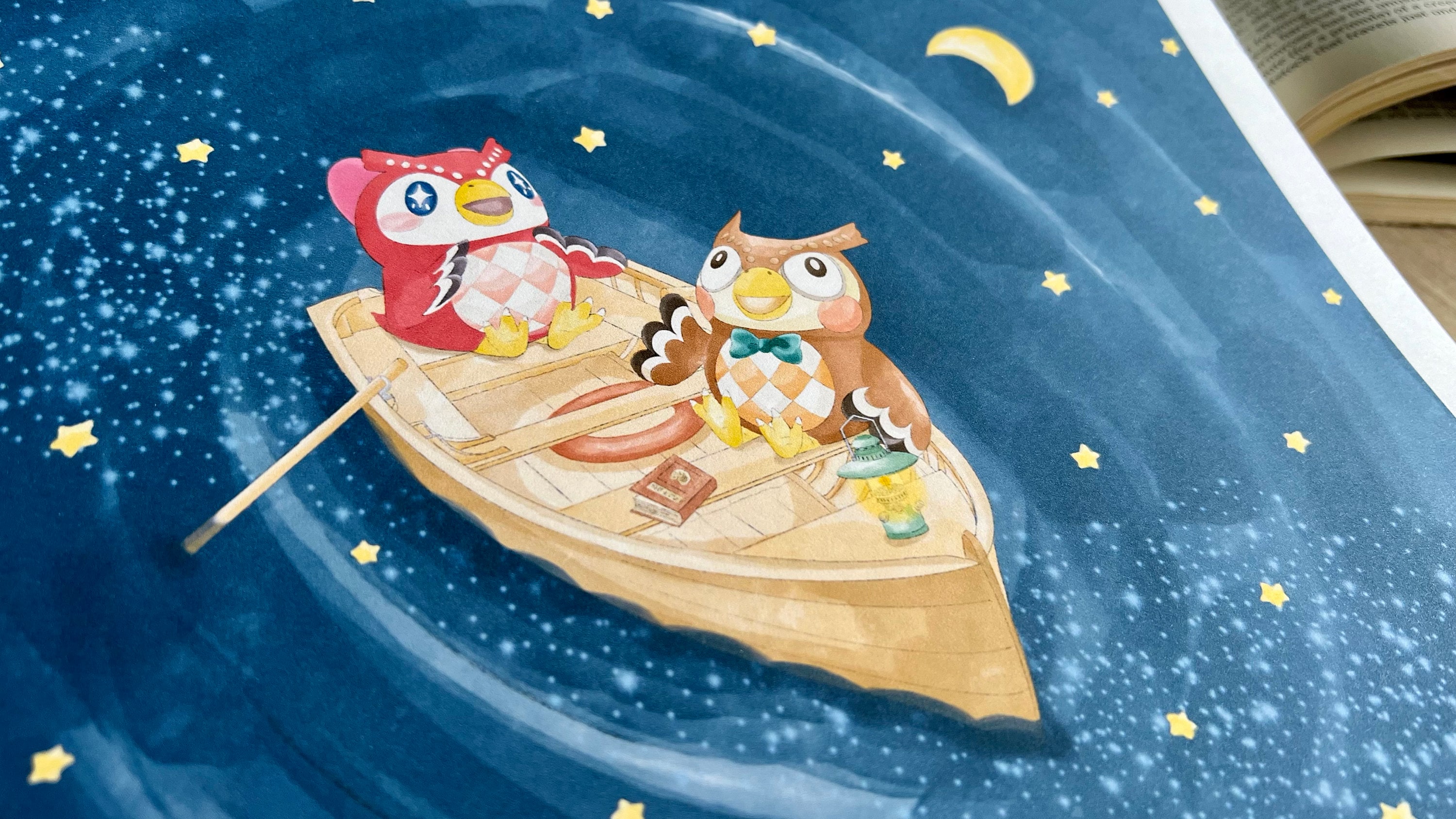 Animal Crossing Postcard Celeste and Blathers Animal - Etsy