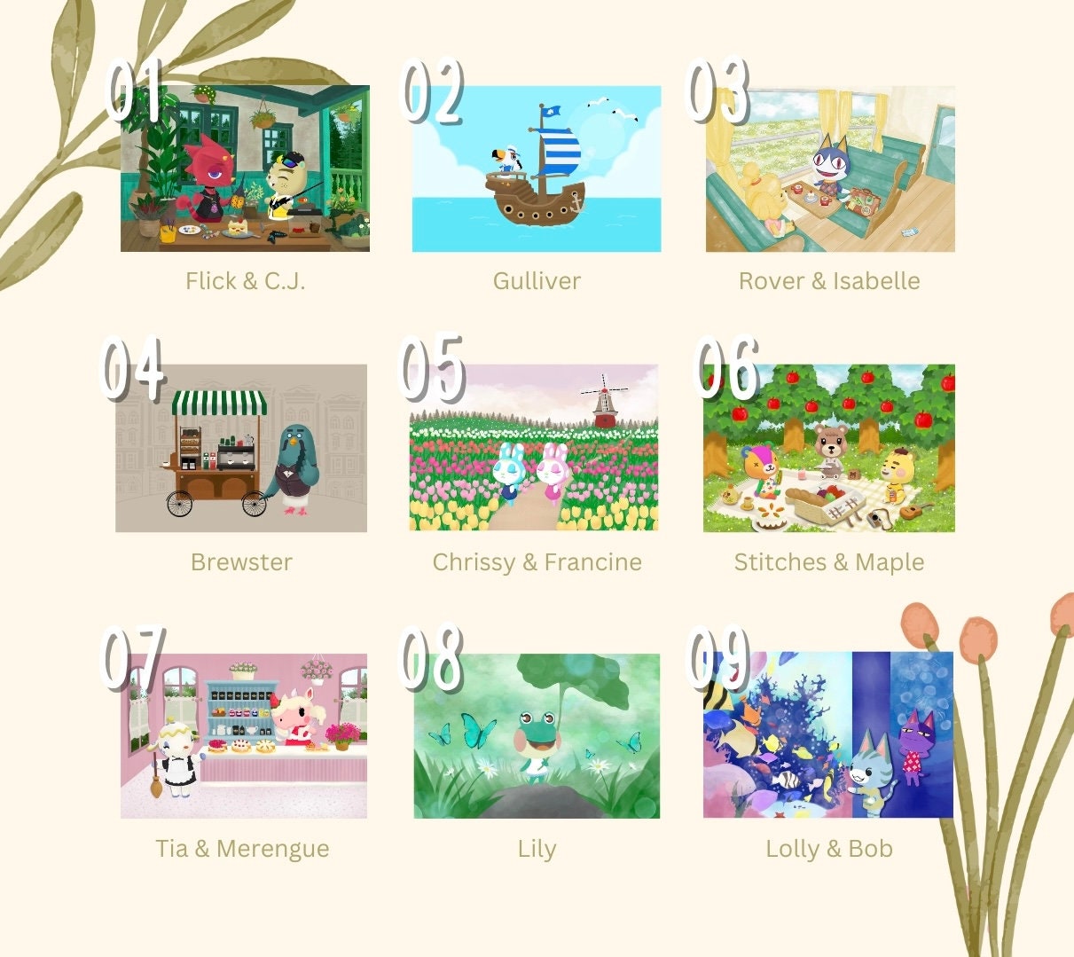 Animal Crossing Postcard Celeste and Blathers Animal - Etsy