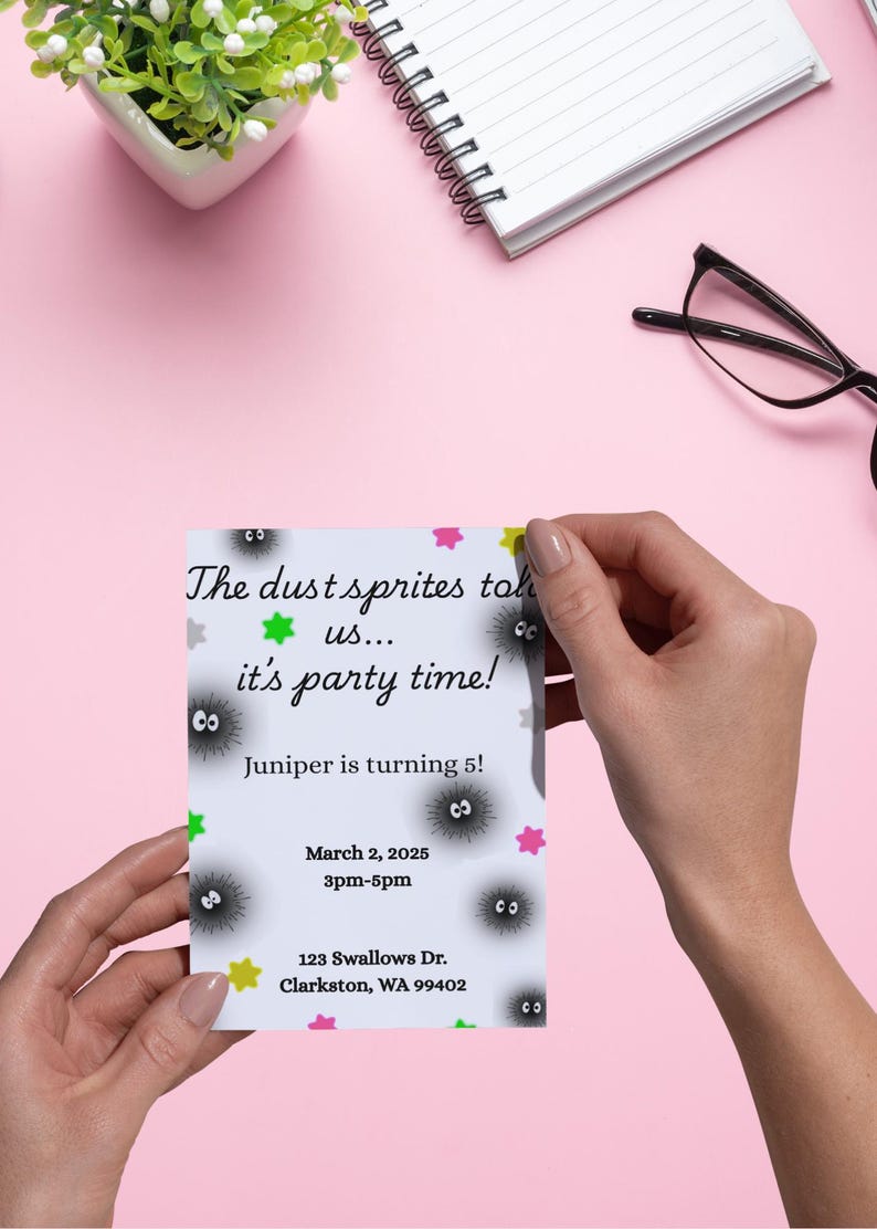 Dust Sprite Birthday Invitation Printable Download/digital - Etsy