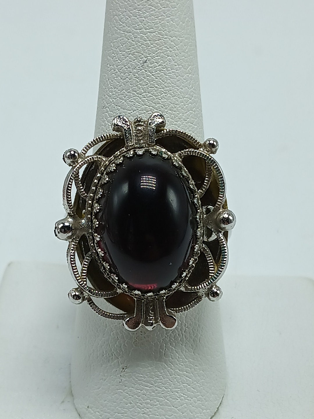 Vintage Signed Whiting and Davis Glass Amethyst Stone - Etsy