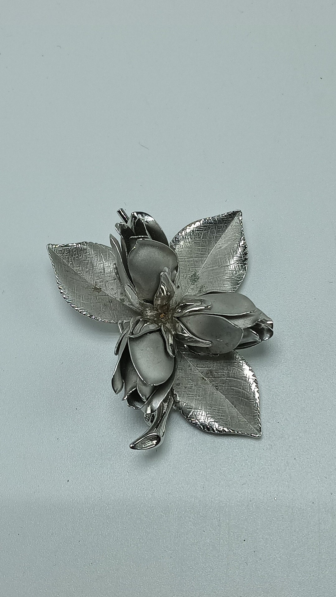 Vintage 3D Floral Roses 925 Sterling Silver Harry S. Bick Pin or Brooch ...