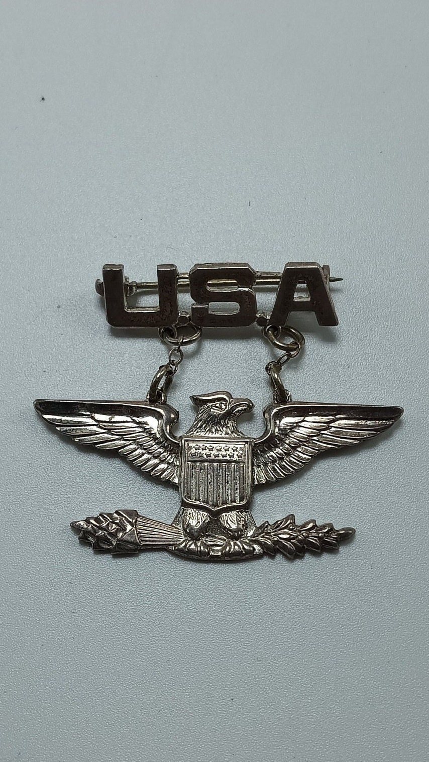 Vintage WWII Army Colonel Eagle Insignia With USA Pin - Etsy