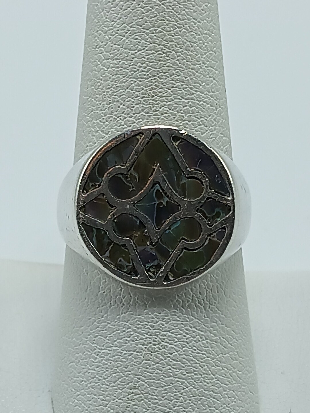 Vintage Sterling Silver Mexican Mexico Taxco Ring With Abalone Inlay ...