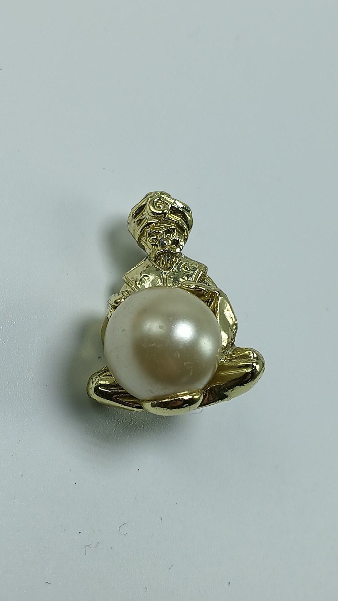 Vintage Rare Gold Tone Genie Fortune Teller Brooch With Pearl as ...