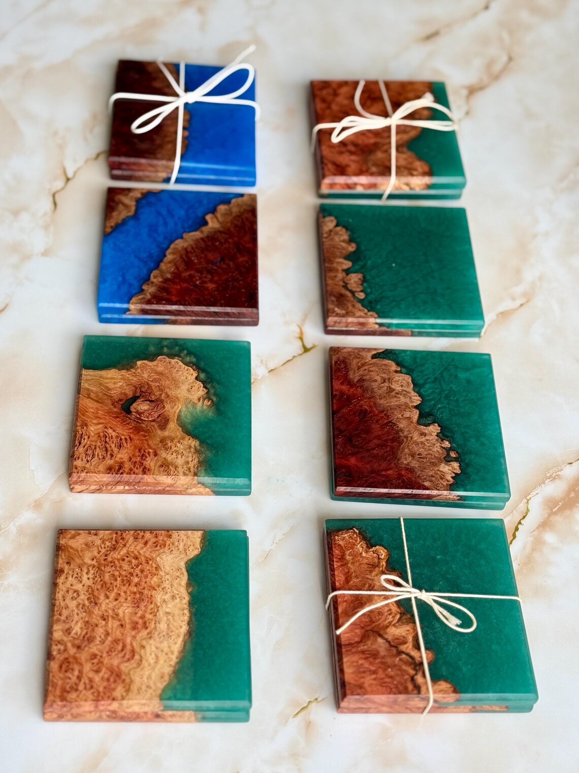 Handcrafted Resin Wood Coaster Handmade Australian Mallee Burl Timber ...