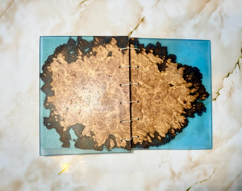 Handcrafted Wood and Resin Cover Journal Handmade Ocean View Notebook ...