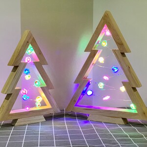 Handcrafted Wooden Christmas Tree /with Handmade Xmas Resin on String ...