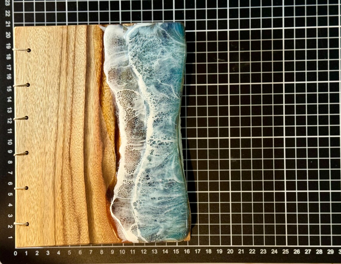 Handcrafted Wood and Resin Cover Journal Handmade Ocean View Notebook ...