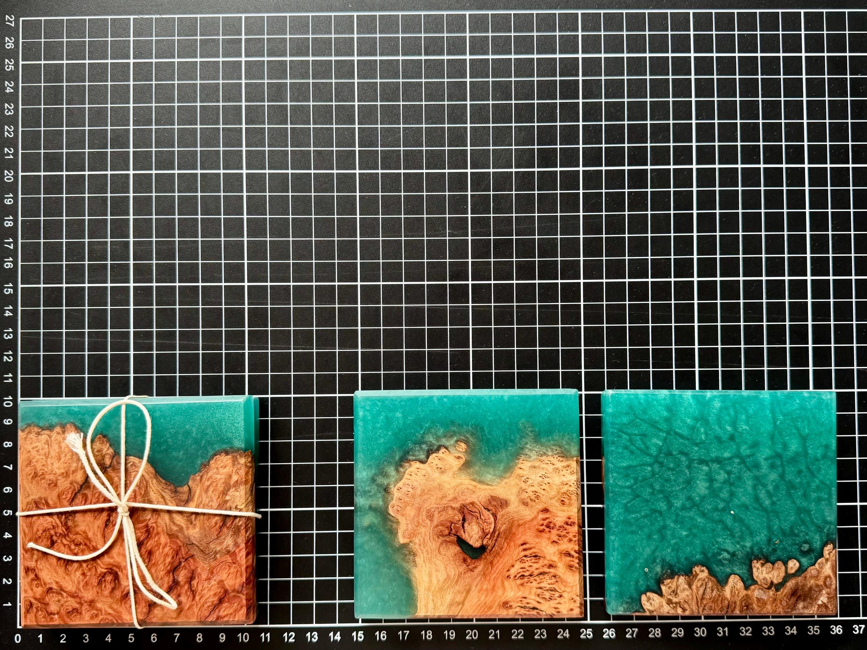 Handcrafted Resin Wood Coaster Handmade Australian Mallee Burl Timber ...