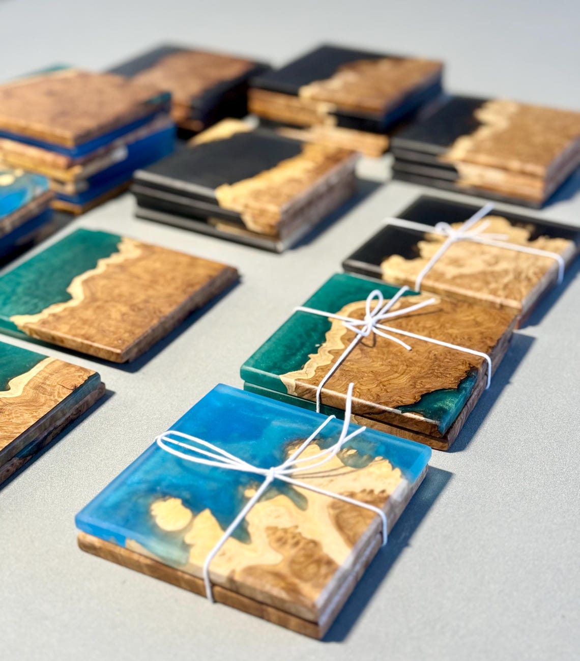 Handcrafted Resin Wood Coaster Handmade Australian Mallee Burl Timber ...