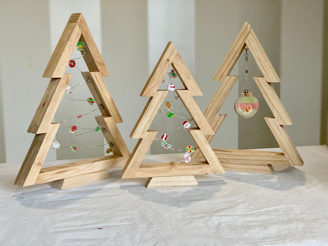 Handcrafted Wooden Christmas Tree /with Handmade Xmas Resin on String ...