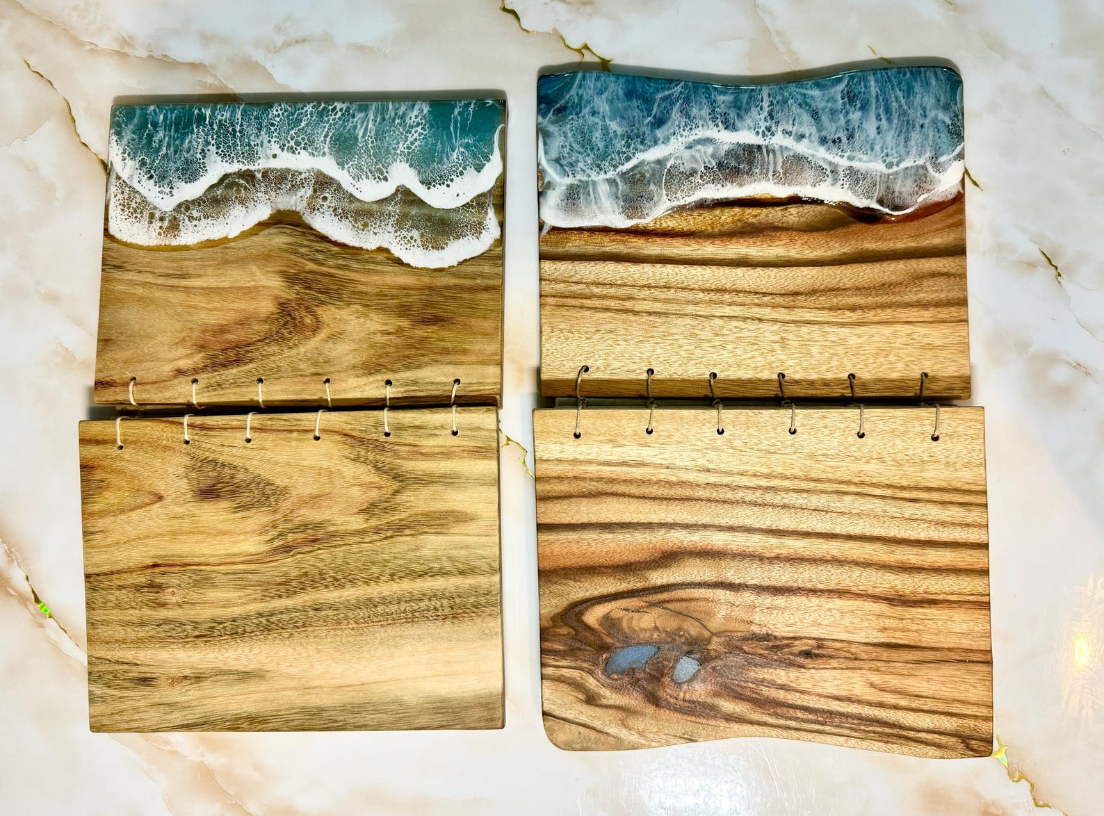 Handcrafted Wood and Resin Cover Journal Handmade Ocean View Notebook ...