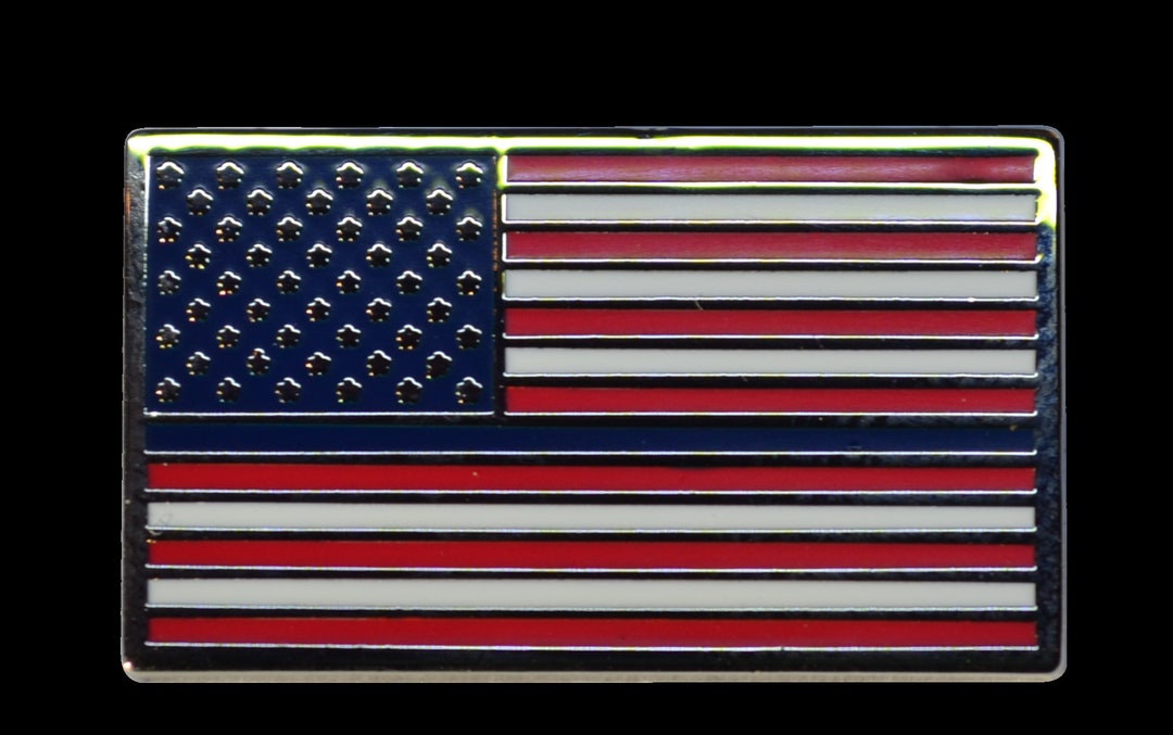 Thin Blue Line Flag Pin Silver Finish Support Law Enforcement. - Etsy