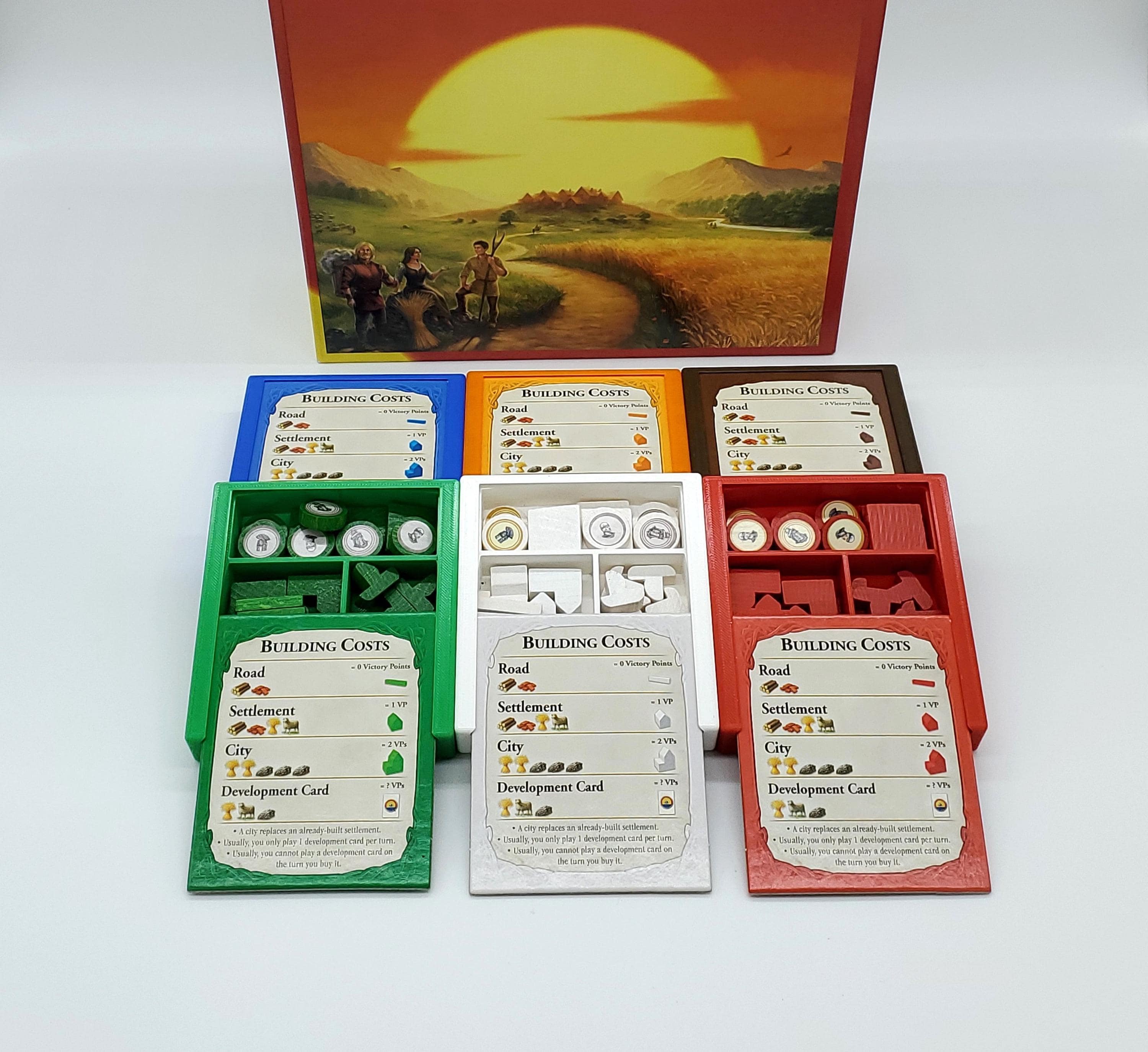 Catan Set of 6 Player Trays - Base + Seafarers + Cities and Knights ...