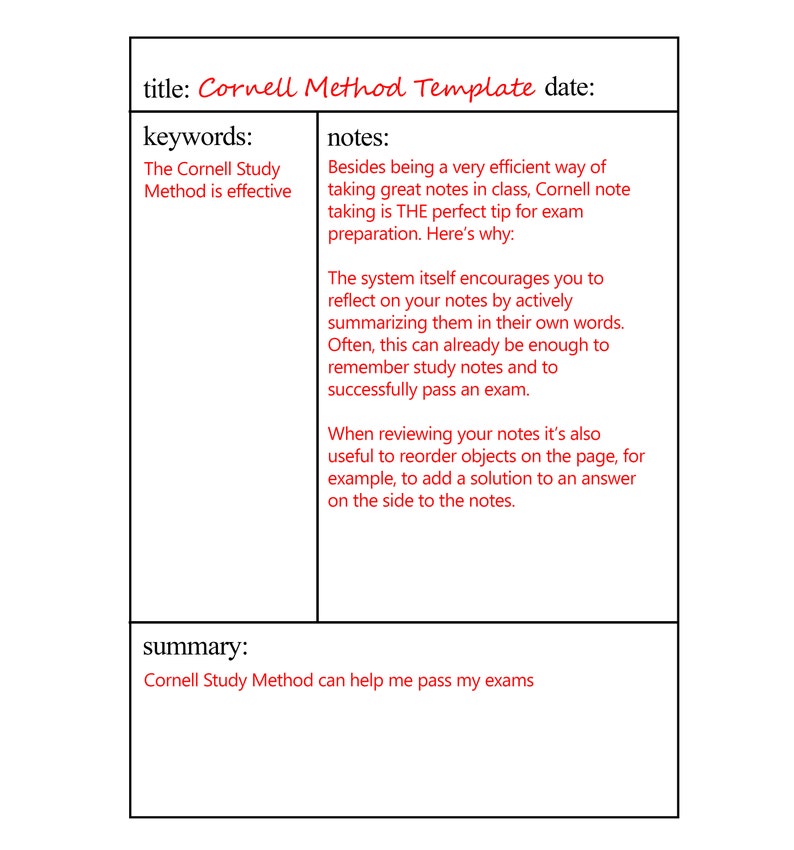Cornell Note Taking Method Printable TEMPLATE Most Effective Way to ... Cornell Note Taking Method Printable TEMPLATE Most Effective Way to ...