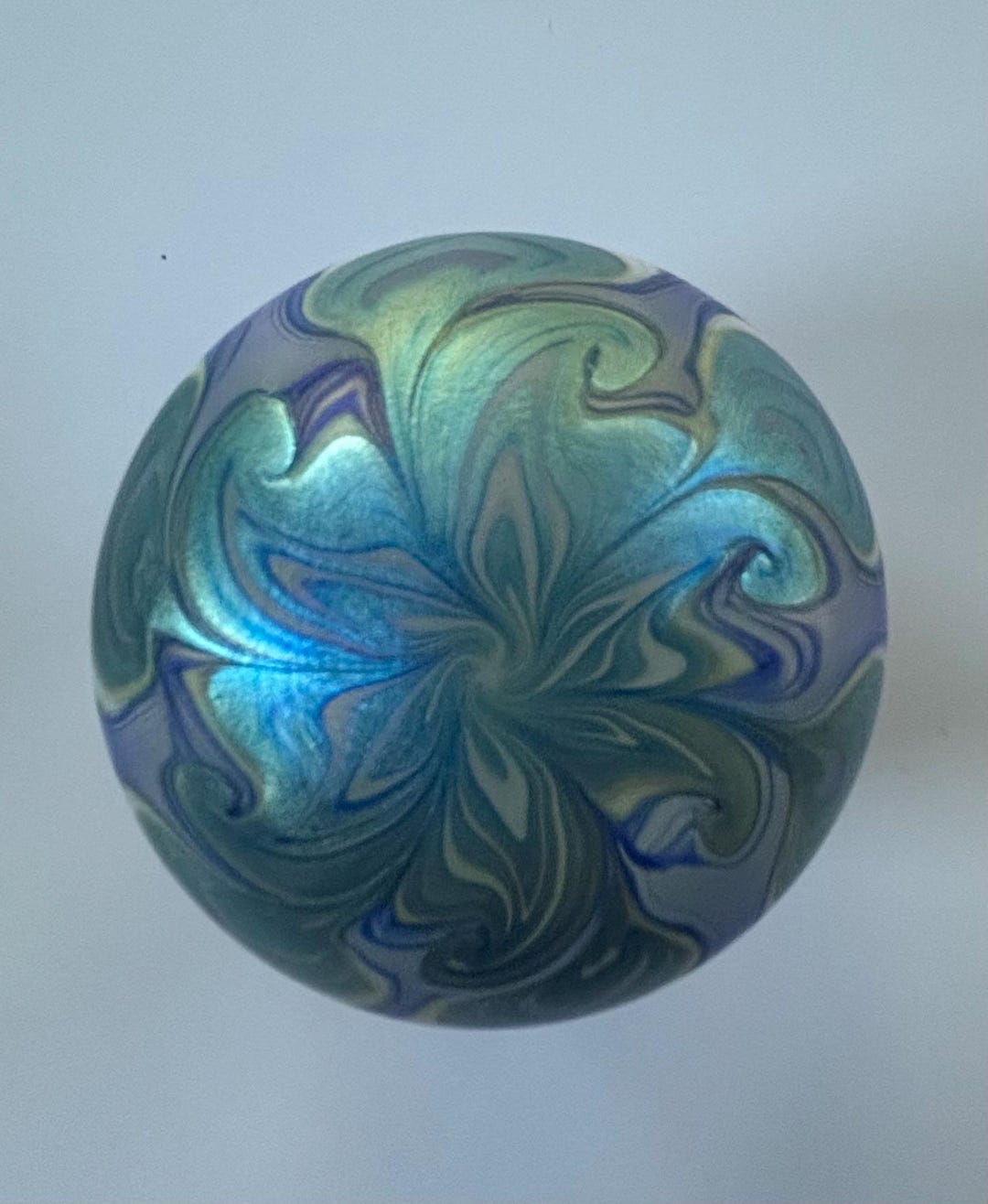 Signed Vandermark Pulled Feather Iridescent Art Glass Paperweight - Etsy