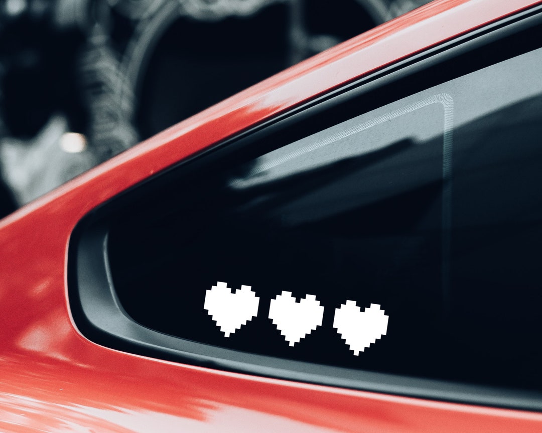 Pixel Heart Vinyl Decal | Love Heart Sticker | Pixel Vinyl Decal | Car ...