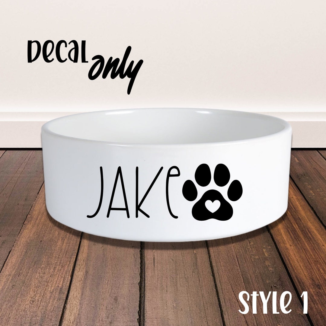 Personalized Dog & Cat Food Bowl Decal | Custom Dog Name Sticker ...