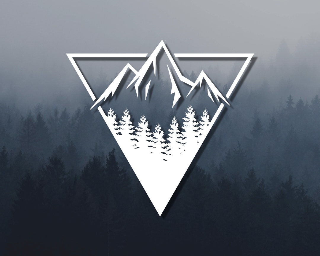 Explore Sticker Geometric Mountain Decal Mountain Decal Geometric Car ...