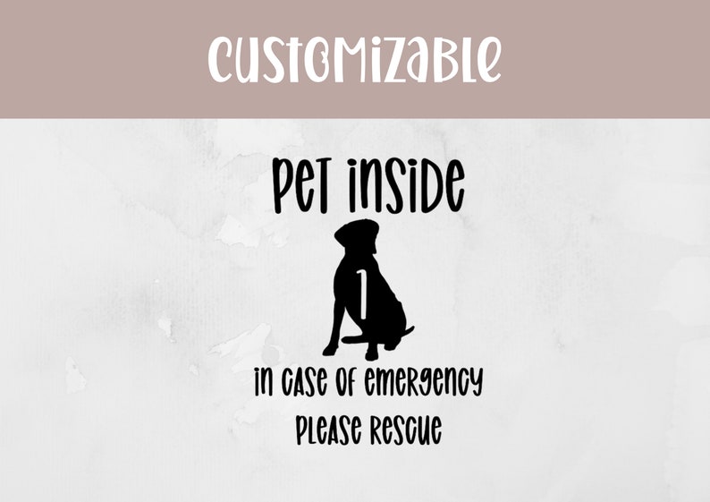 Emergency Pet Rescue Window Sticker Pets Inside Rescue Decal - Etsy
