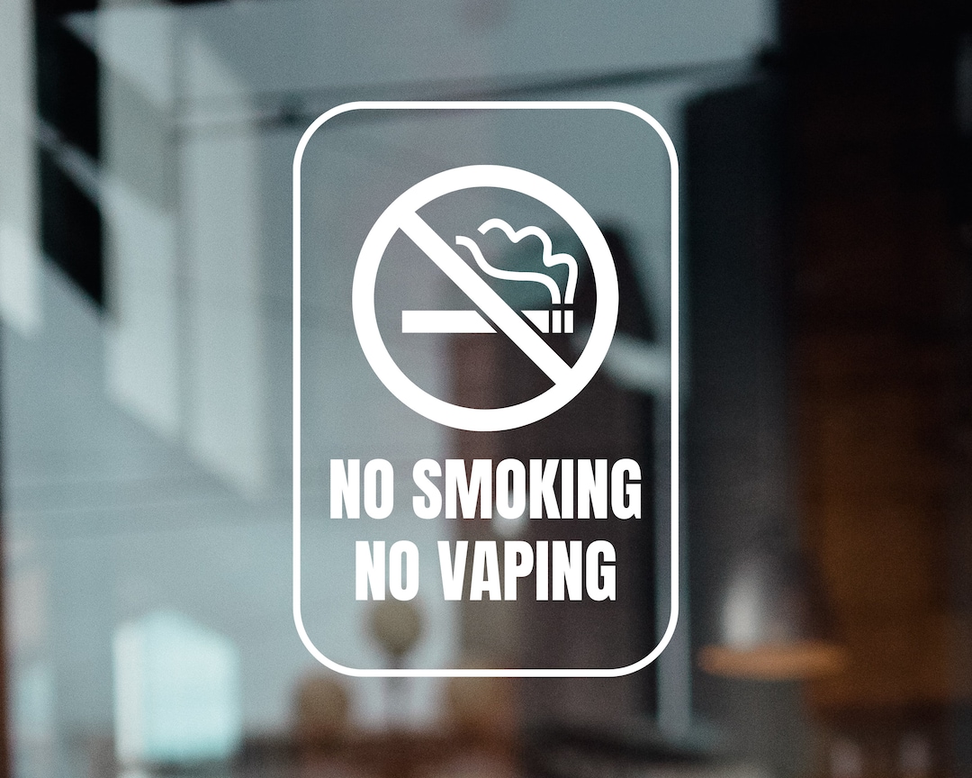 No Smoking Window Sticker | No Vaping Decal | No Smoking Decal ...