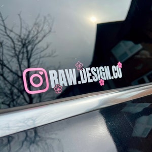 Custom Cherry Blossom Instagram Handle, Custom Instagram Name Vinyl ...