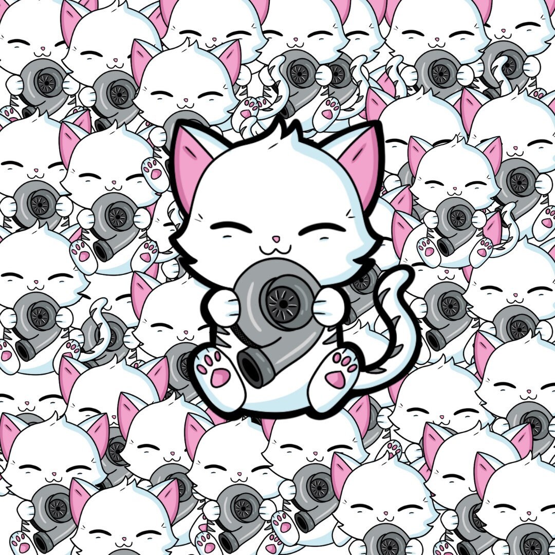 Turbo Cat Sticker | Cute Cat Sticker | Die-cut Stickers | Car Sticker ...