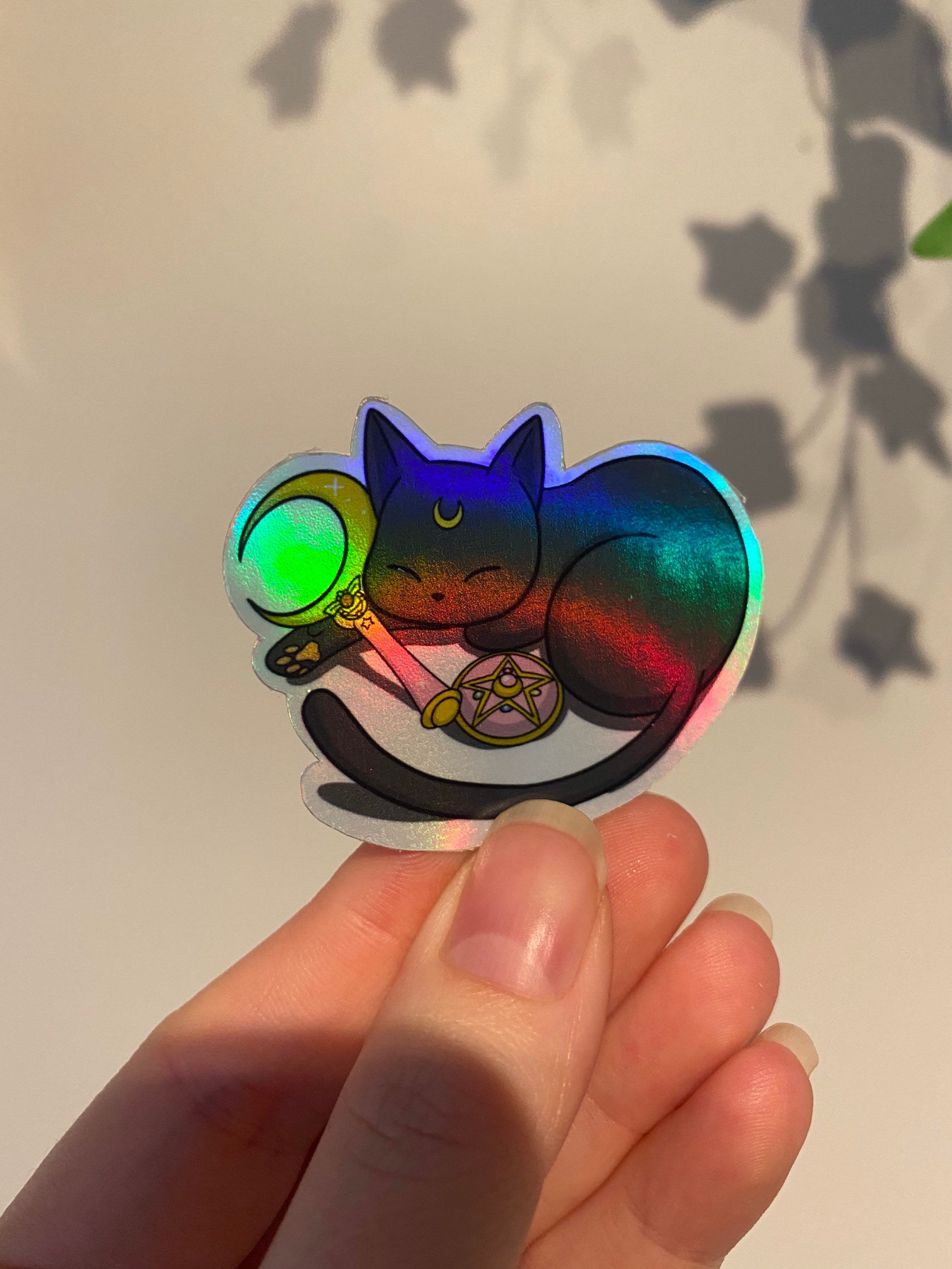 Holographic Luna Cat Sticker Sailor Moon Cat Vinyl Sticker - Etsy Canada