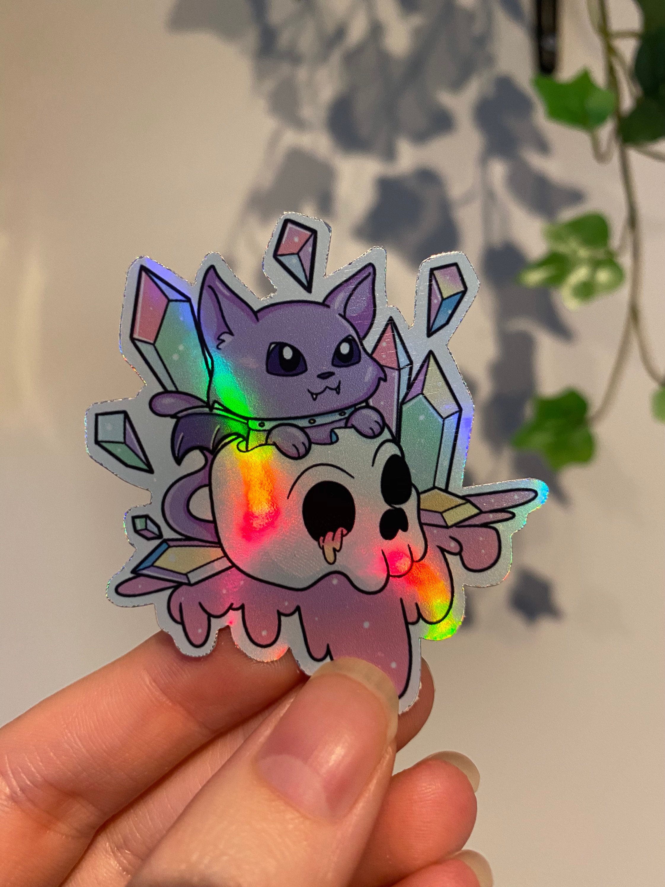 Holographic Sticker Pack Gothic Cat Sticker Cat Sticker - Etsy