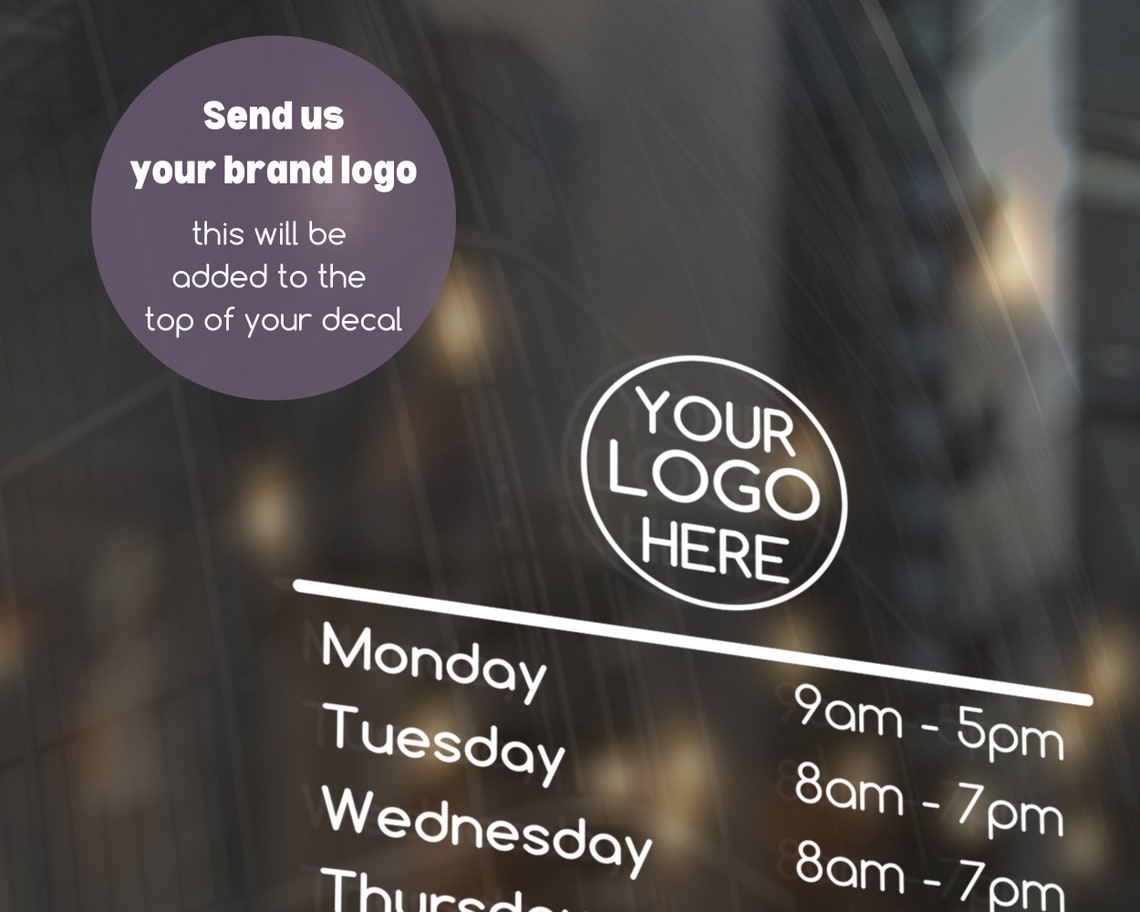 Store Hours Decal, Business Hours Sticker for Storefront, Hours of ...