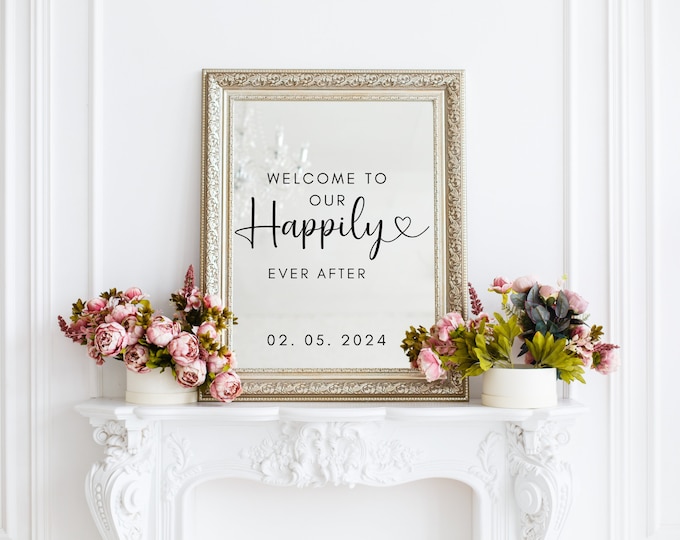 Custom Wedding Mirror Decal, Shower, Parties, Events, Personalized ...