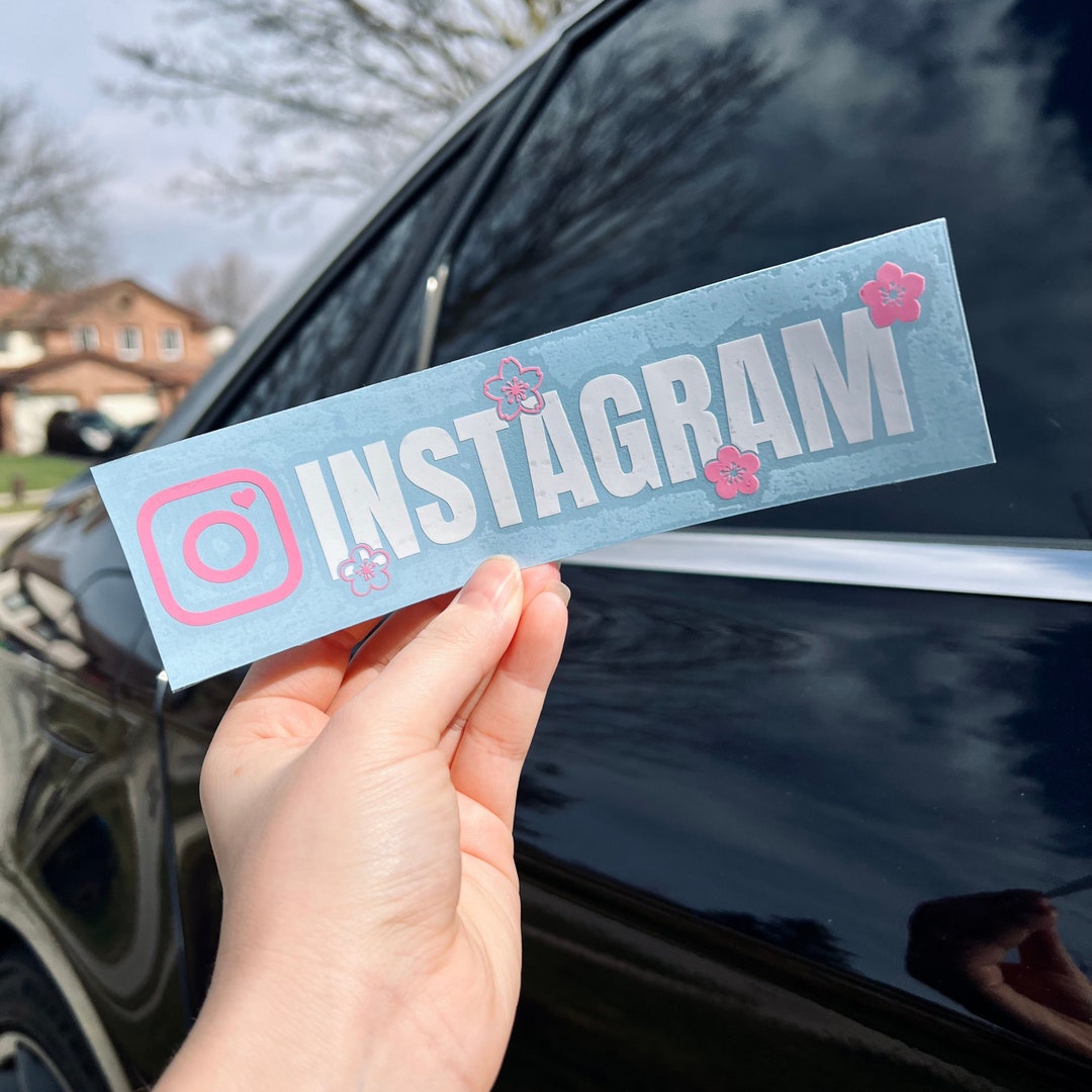 Custom Cherry Blossom Instagram Handle, Custom Instagram Name Vinyl ...