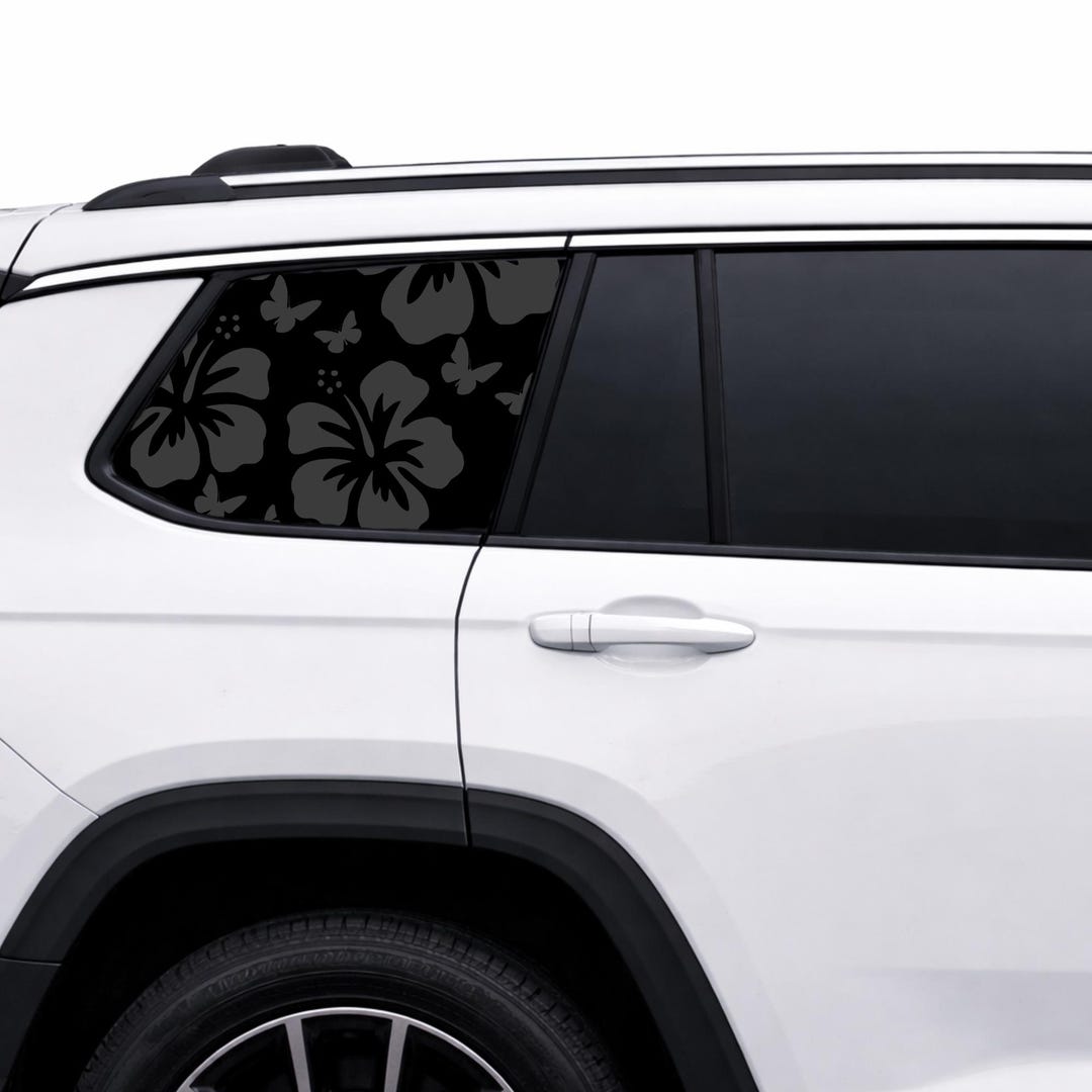 Hibiscus Flower Quarter Window Decal | Full Coverage Car Window Vinyl ...