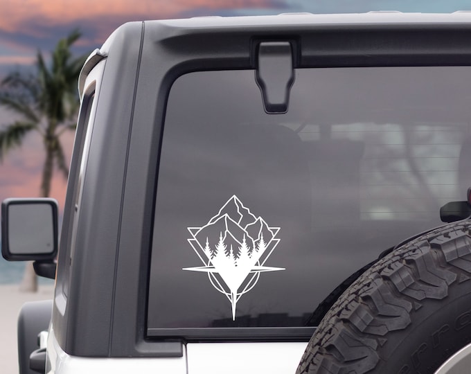 Motorcycle Decal, Car Decal, Biker Decals, Mountain Decal, Compass ...
