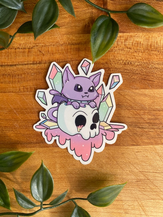 Pastel Gothic Cat Vinyl Sticker Gothic Stickers Pastel | Etsy
