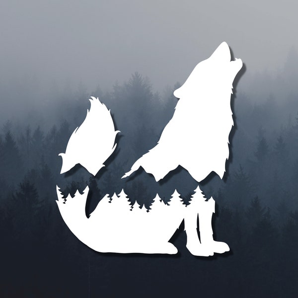 Wolf Mountain Car Decal - Etsy