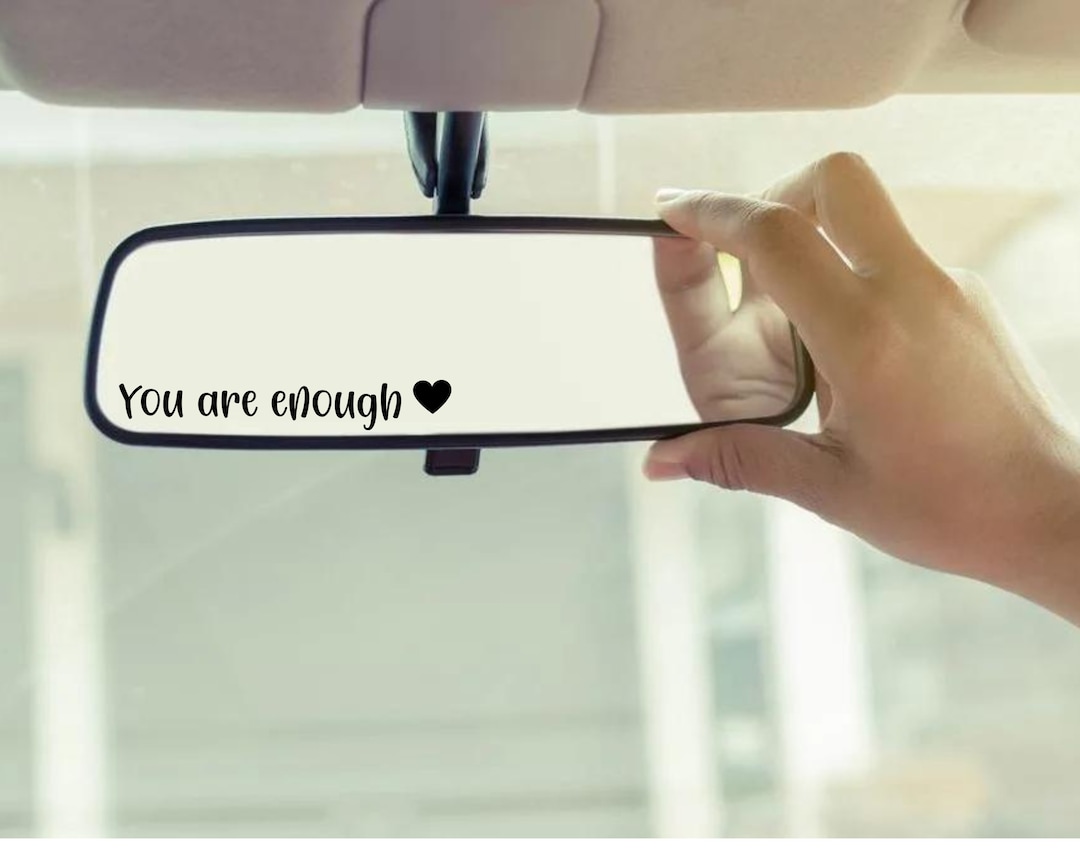 You Are Enough Mirror Sticker | Rearview Mirror Decal | Car Mirror ...