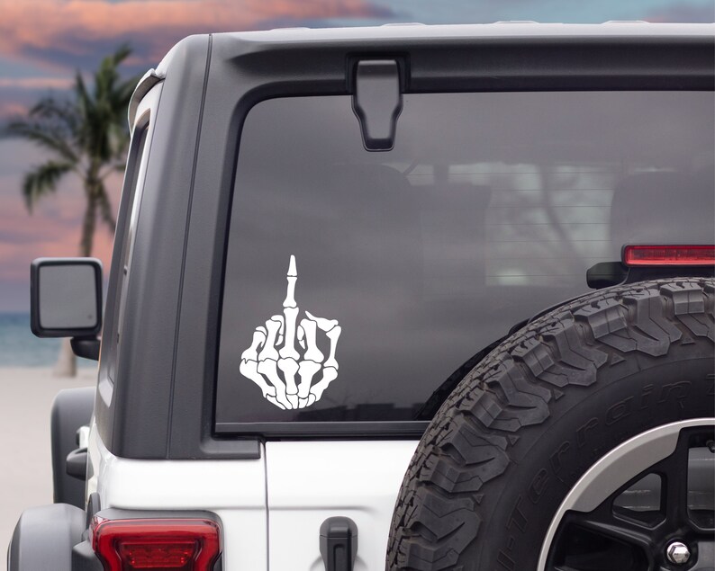 Skeleton Middle Finger Vinyl Car Decal Skeleton Finger - Etsy Canada