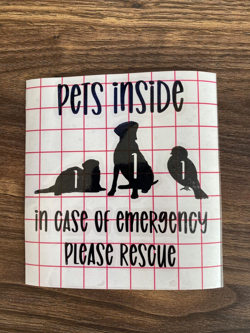 Emergency Pet Rescue Window Sticker | Pets Inside Rescue Decal for Dog ...