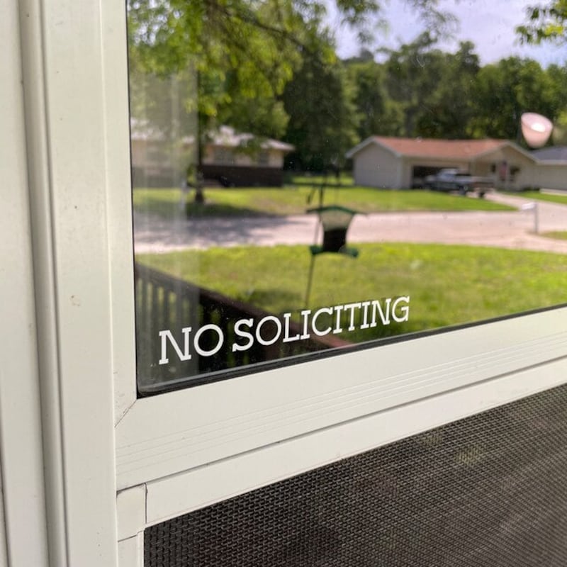 No Soliciting Sign Door Tag - Etsy UK