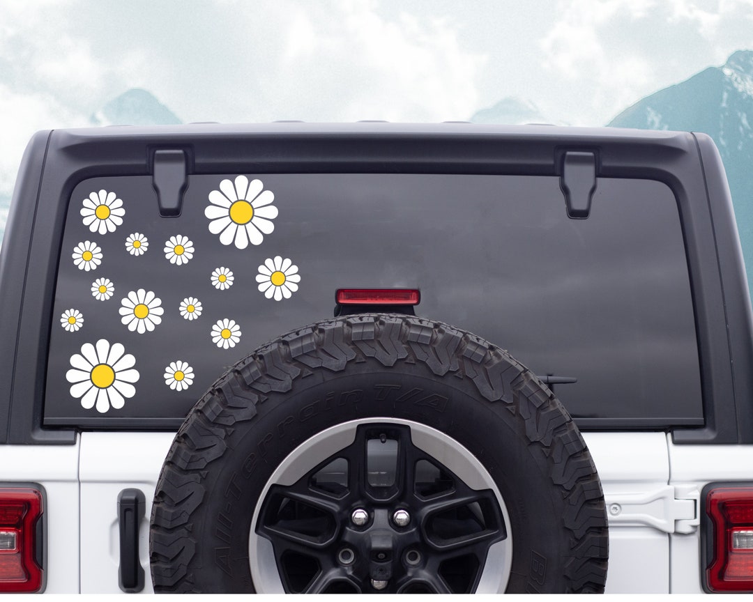 Daisy Decal Set of 14, Flower Decals for Cars, Pack of 14 Daisy Decals ...