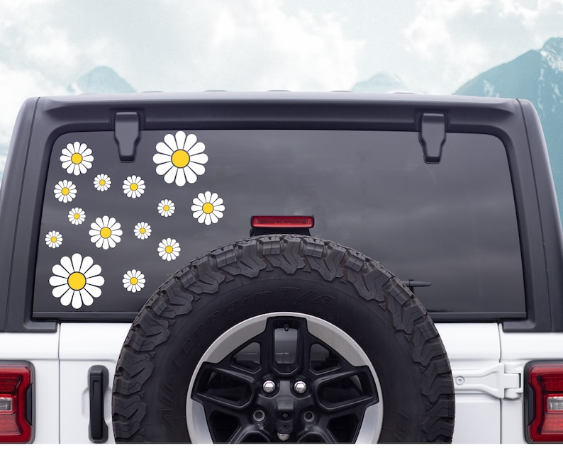 Daisy Decal Set of 14, Flower Decals for Cars, Pack of 14 Daisy Decals ...