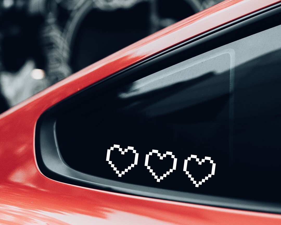 Pixel Heart Vinyl Decal | Love Heart Sticker | Pixel Vinyl Decal | Car ...