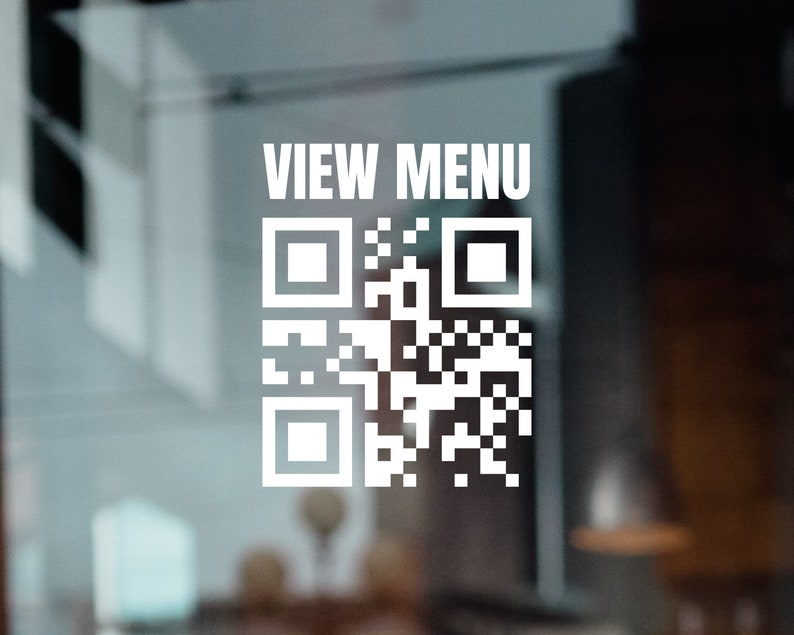 Custom QR Code Vinyl Decal Storefront Decal Menu QR Code - Etsy