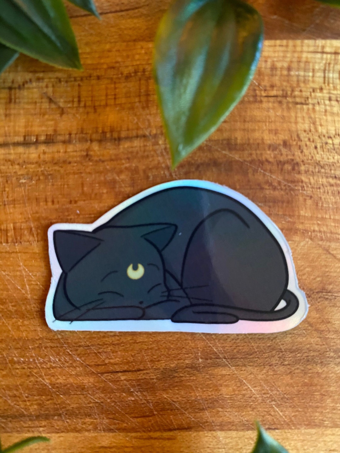 Holographic Luna Cat Sticker Vinyl Sticker Vinyl Sailor Moon - Etsy